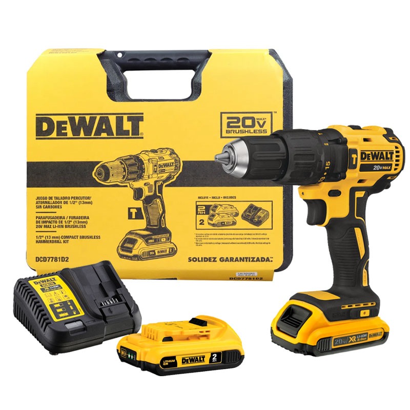 Taladro inalambrico 20 V DEWALT Lithium / Sin Carbones / Percucion ...